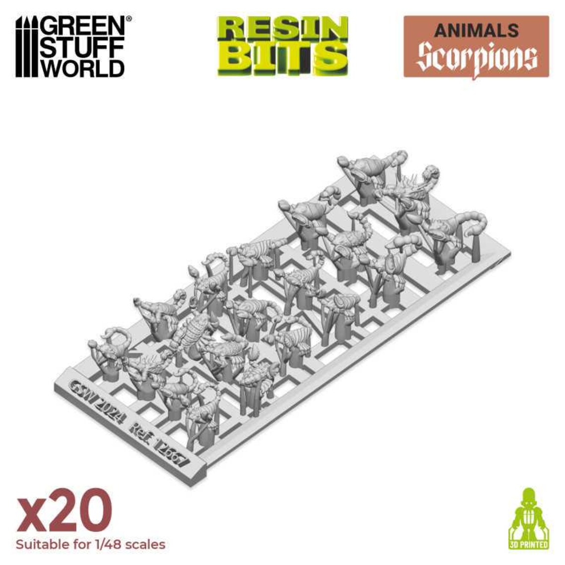 Scorpions 3D Printed Set - Animals Resin Bits Swarm Desert Wargames ...