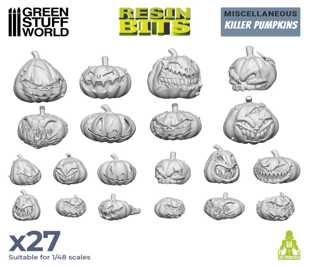 3D Printed Set - Killer Pumpkins - Compatible With Wargames Miniature ...