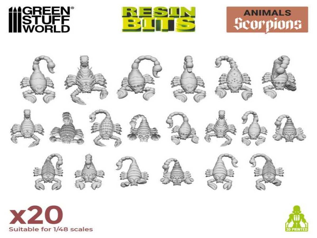 Scorpions 3D Printed Set - Animals Resin Bits Swarm Desert Wargames ...