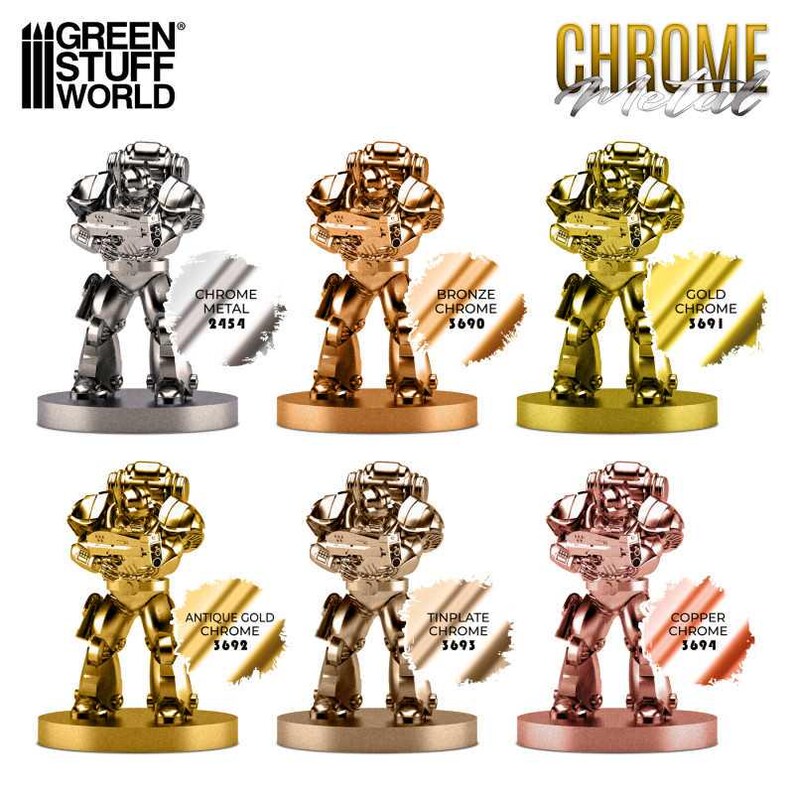 Chrome Paint - GOLD 17ml - Brush and Airbrush Metallic Paint Mirror ...
