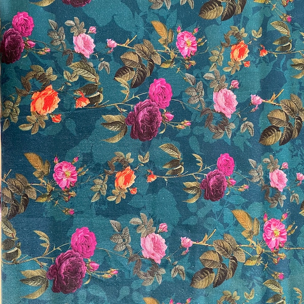 Purple Teal Fabric - Etsy