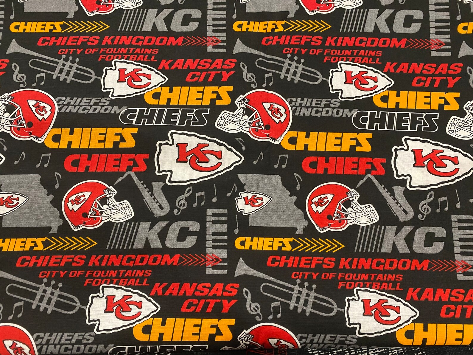 100% Cotton Mask Quilting Fabric NFL Kansas City Chiefs White - Etsy