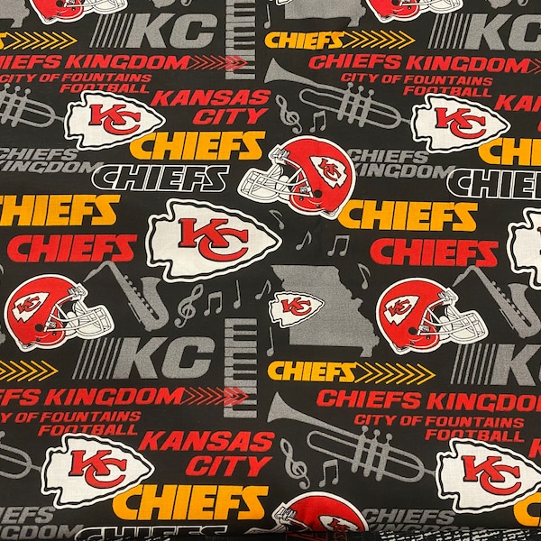 Kansas City Chiefs Fabric by the Yard - Etsy