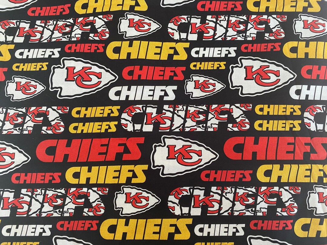 100% Cotton Quilting Fabric NFL Kansas City Chiefs Logo Camo White Red ...
