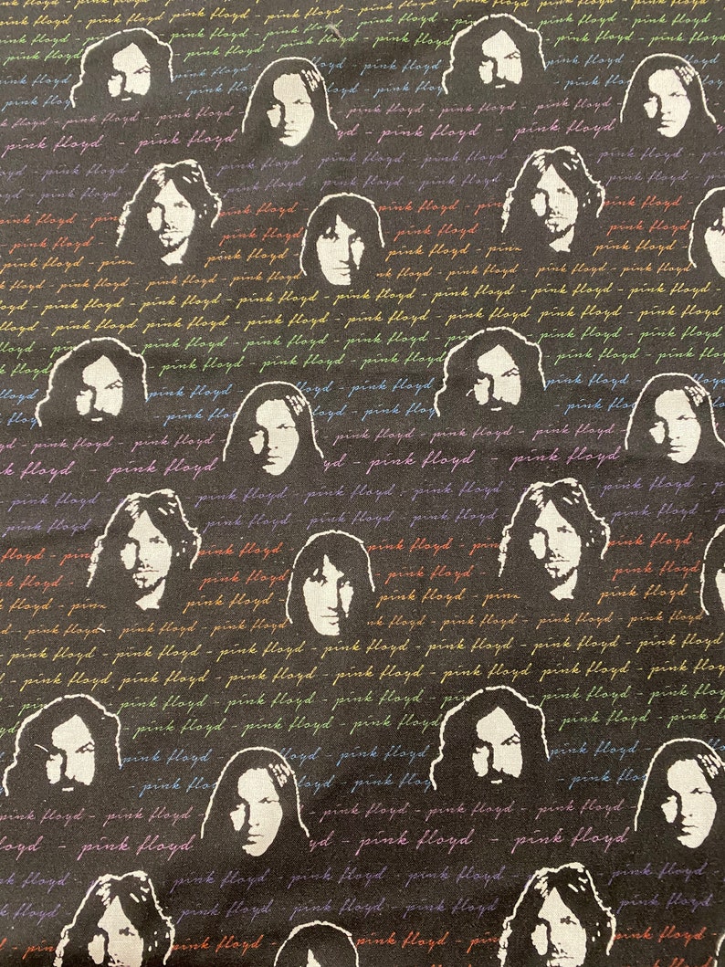 100% Cotton Mask Quilting Fabric Pink Floyd Faces Rock Music Sold by ...