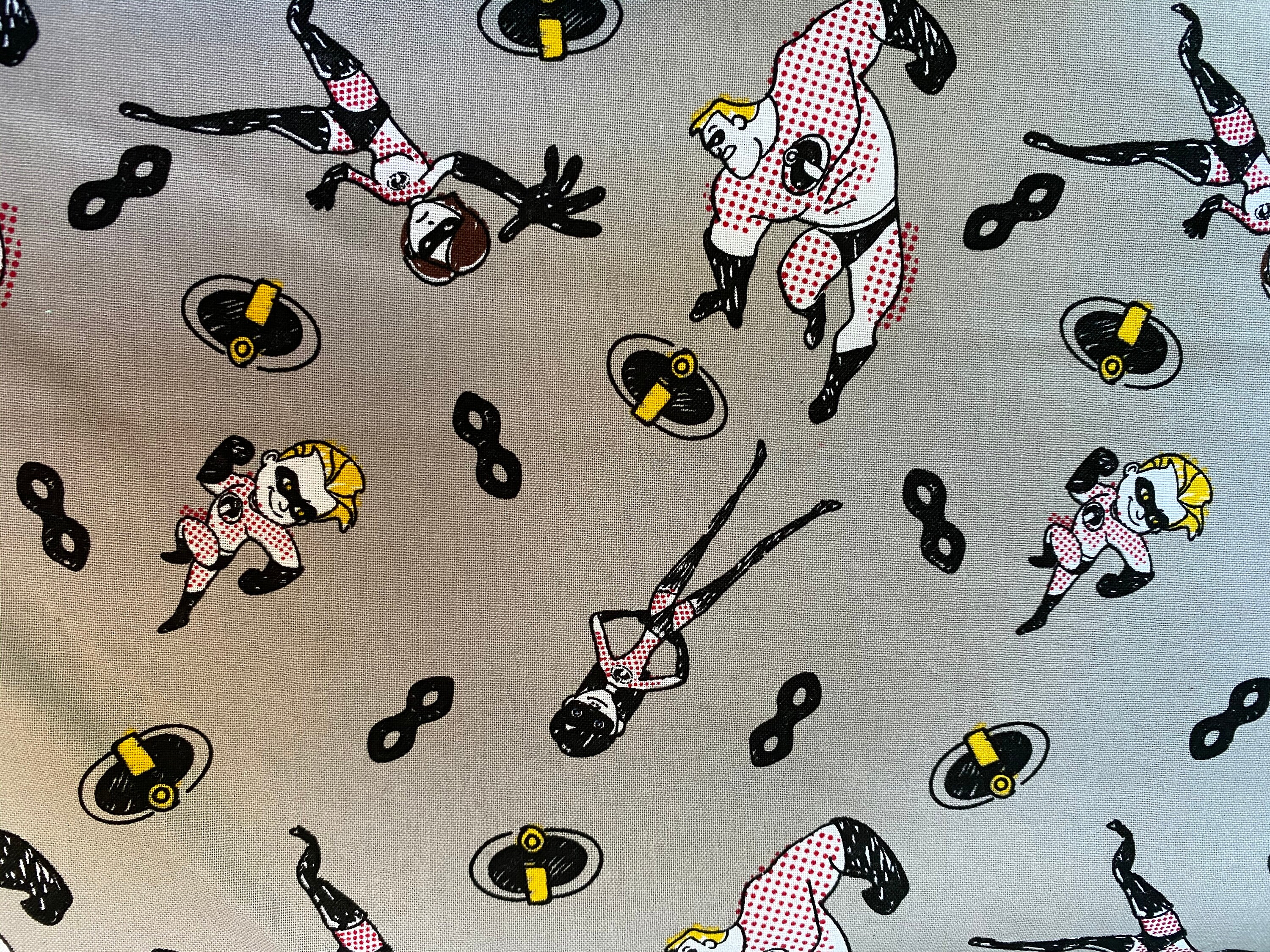 100% Cotton Mask Quilting Fabric the Incredibles and Mask Family Gray ...