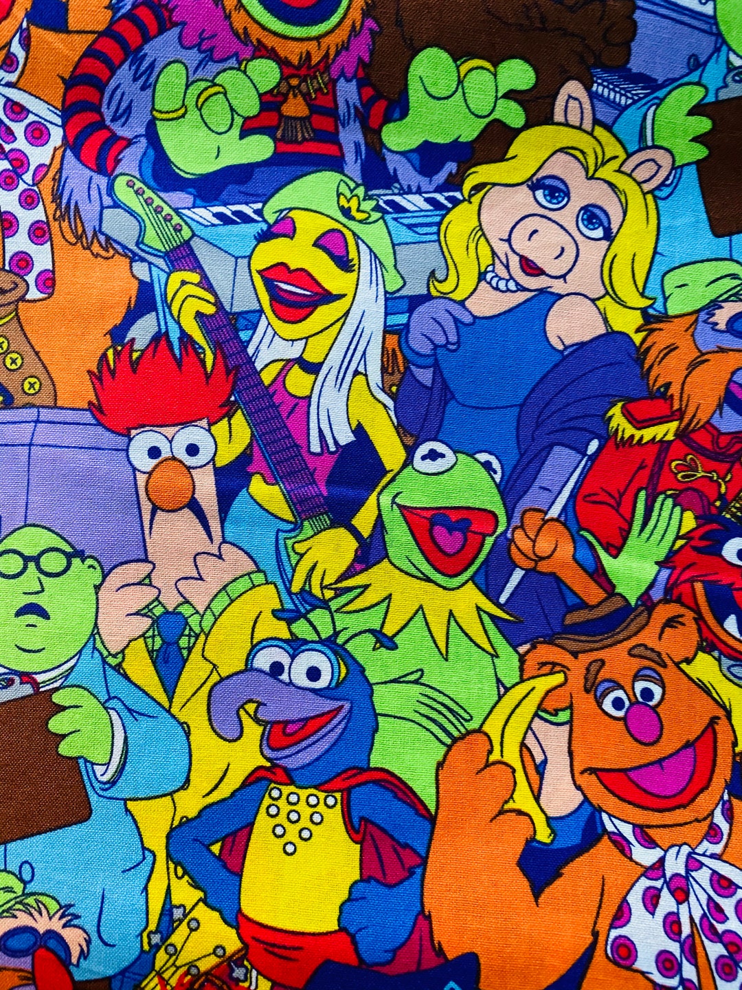 100% Cotton Mask Quilting Fabric Muppets Babies Packed Miss Piggy ...