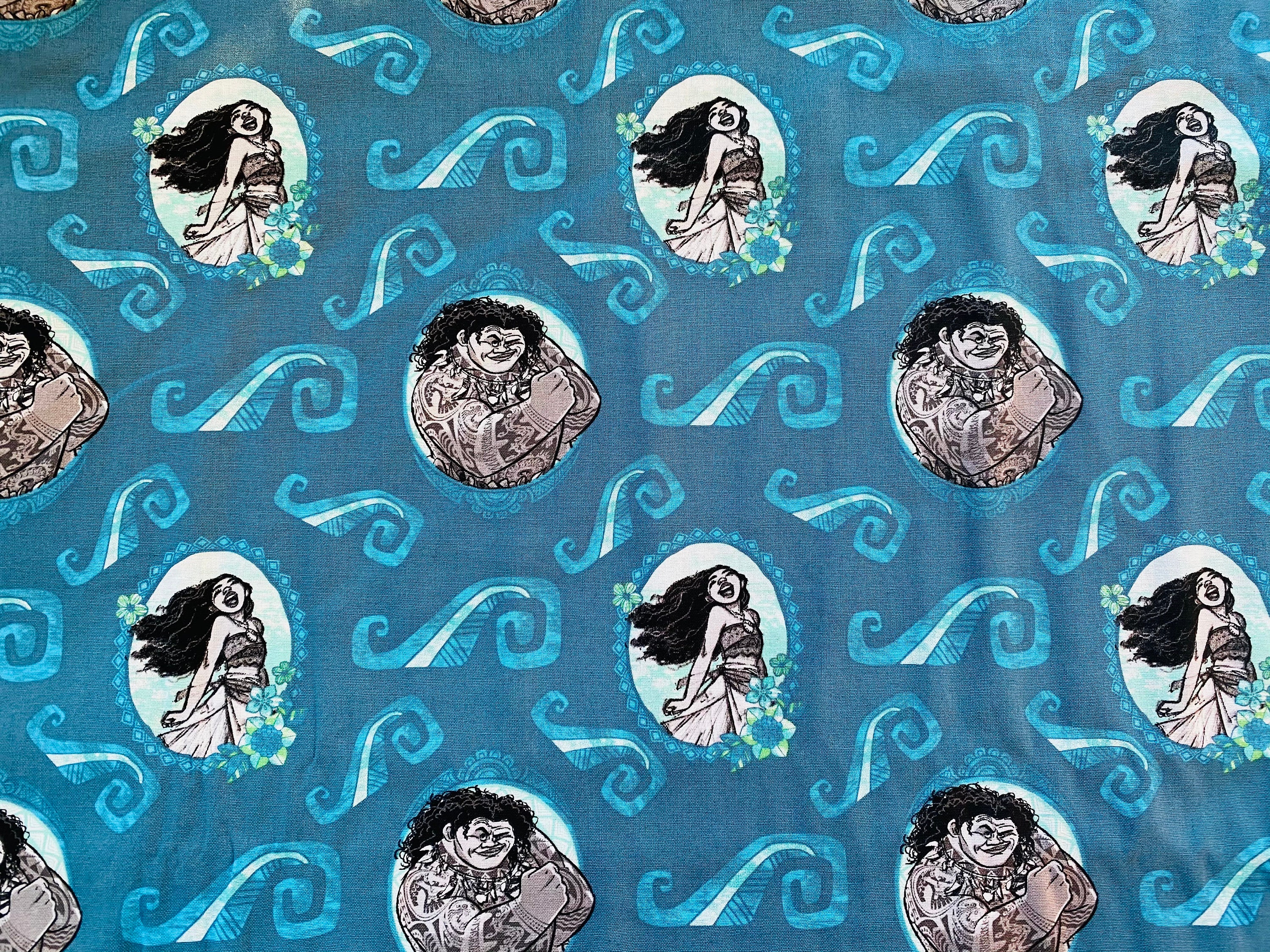 100% Cotton NEW Disney Moana & Maui Quilting Fabric Sold by the Yard, 1 ...