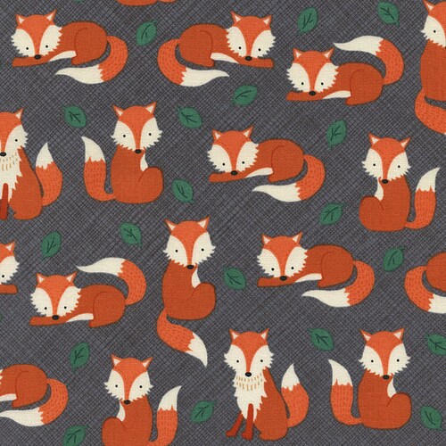 Pink Fox Fabric Fox in A Wreath by Innamoreva Woodland Fox | Etsy