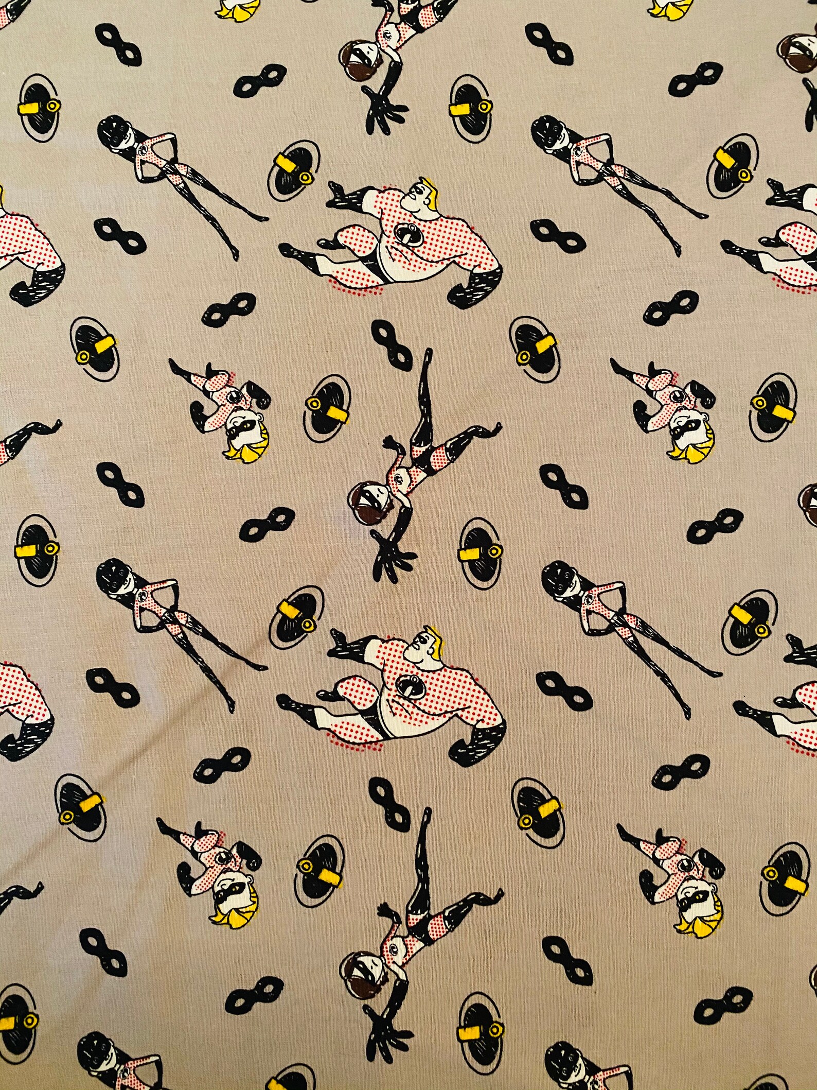 100% Cotton Mask Quilting Fabric the Incredibles and Mask Family Gray ...