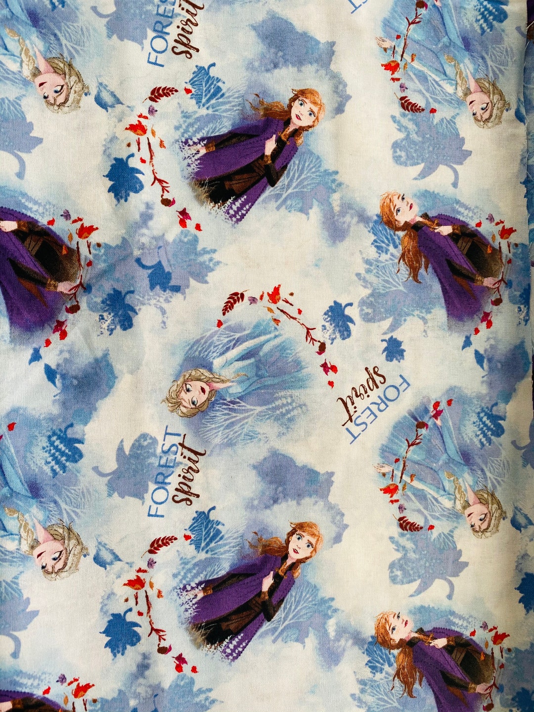 100% Cotton Quilting Fabric Disney Frozen 2 Forest Spirit Elsa Anna ...