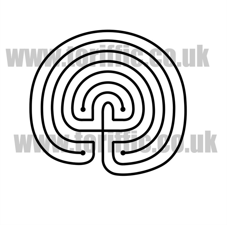7 Circuit Labyrinth - in Formats: Svg, Dxf, Jpg, Png Pdf, Eps, Ai - Etsy