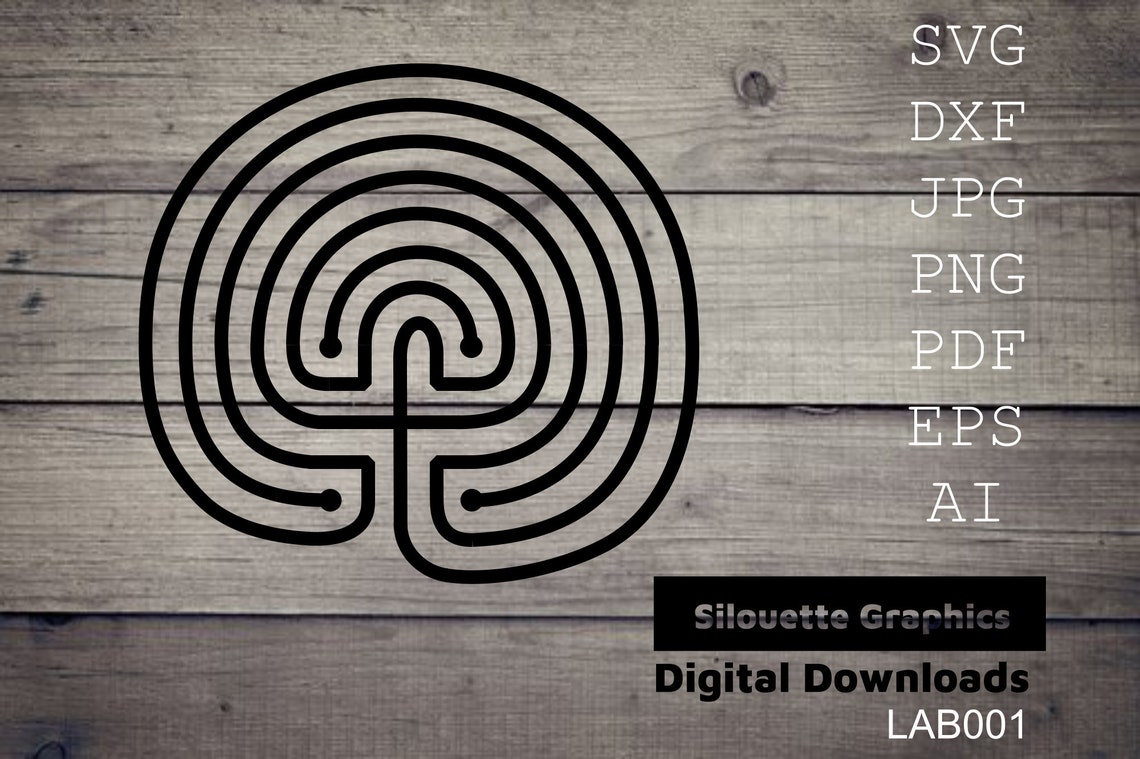 7 Circuit Labyrinth - in Formats: Svg, Dxf, Jpg, Png Pdf, Eps, Ai - Etsy