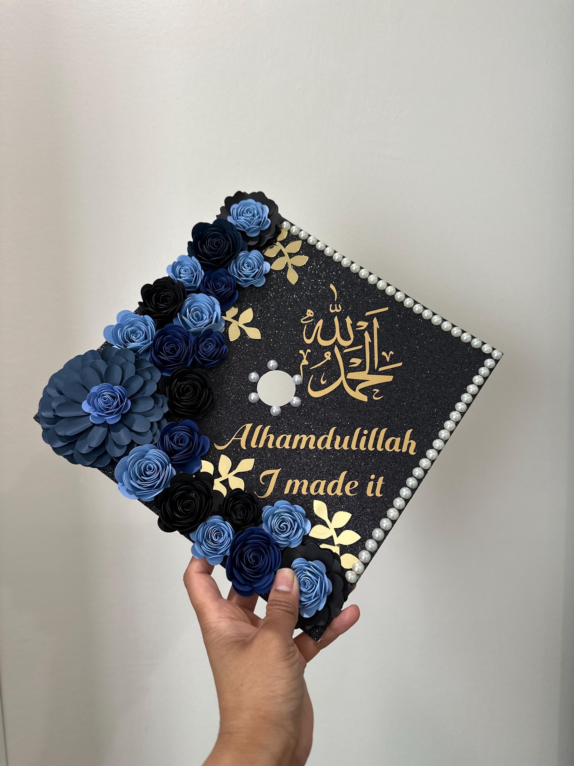 Alhamdulillah Graduation Cap Topper: Paper Flowers, Islamic Graduation 2025 - Etsy