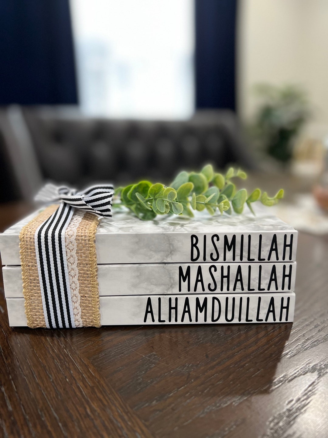 Large Islamic Book Stack Decor Hardcover Real Book Stack Islamic Home ...