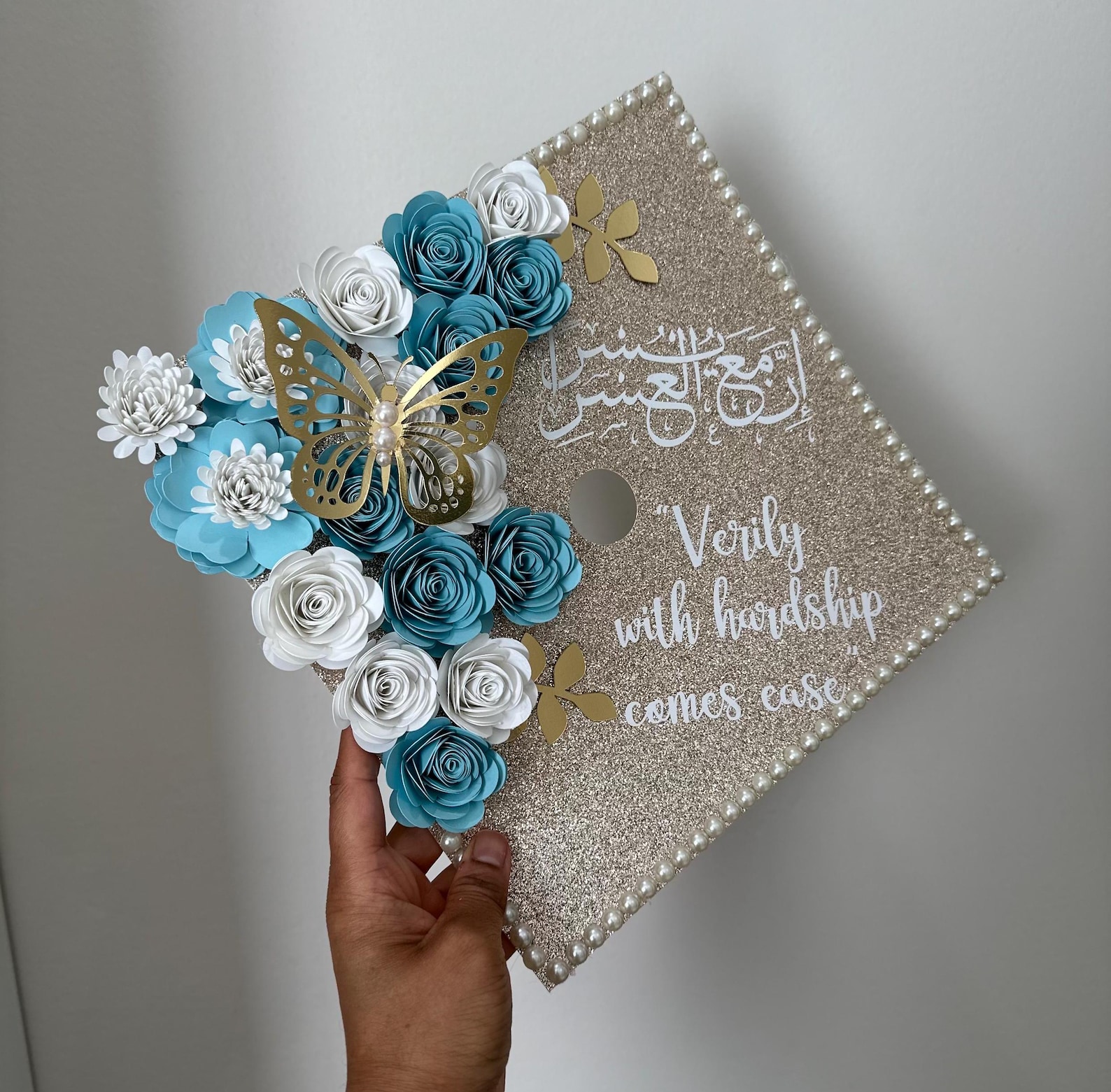 Islamic Graduation Cap Topper: Paper Flowers, Custom Floral Design - Etsy
