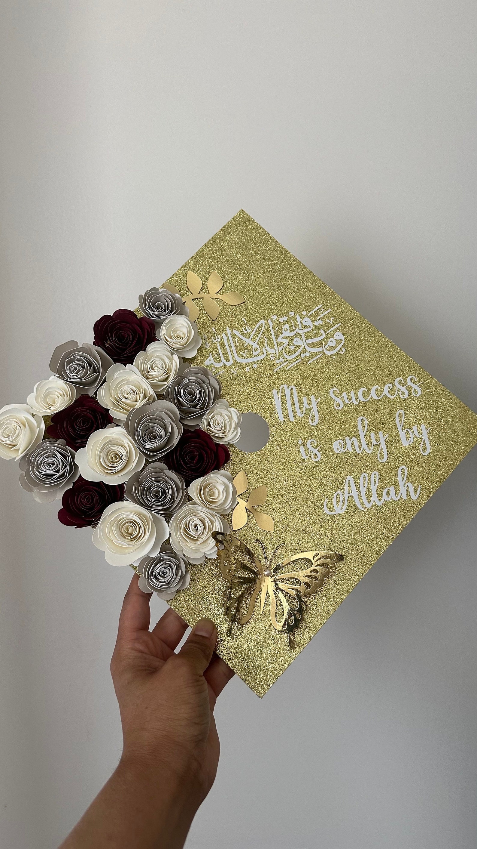 Islamic Graduation Cap Topper: Paper Flowers, Custom Floral Design - Etsy