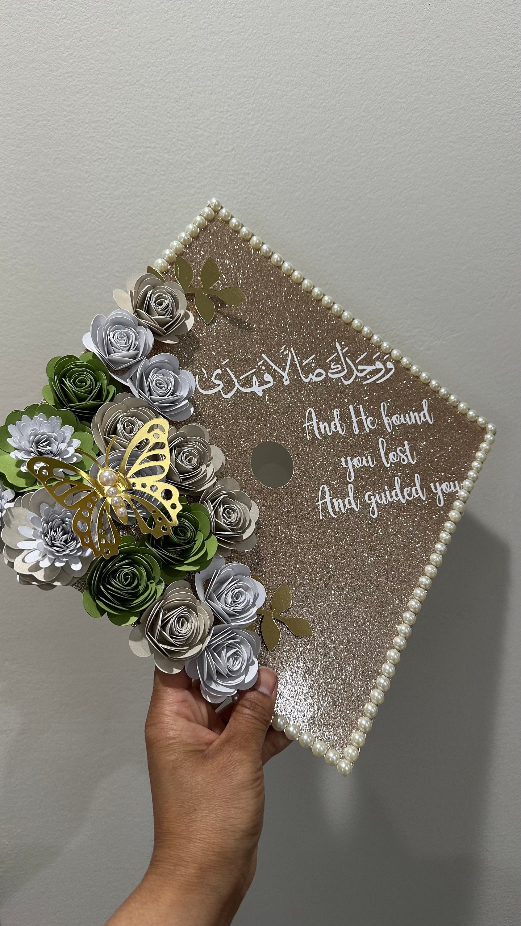 Islamic Graduation Cap Topper: Paper Flowers, Custom Floral Design - Etsy