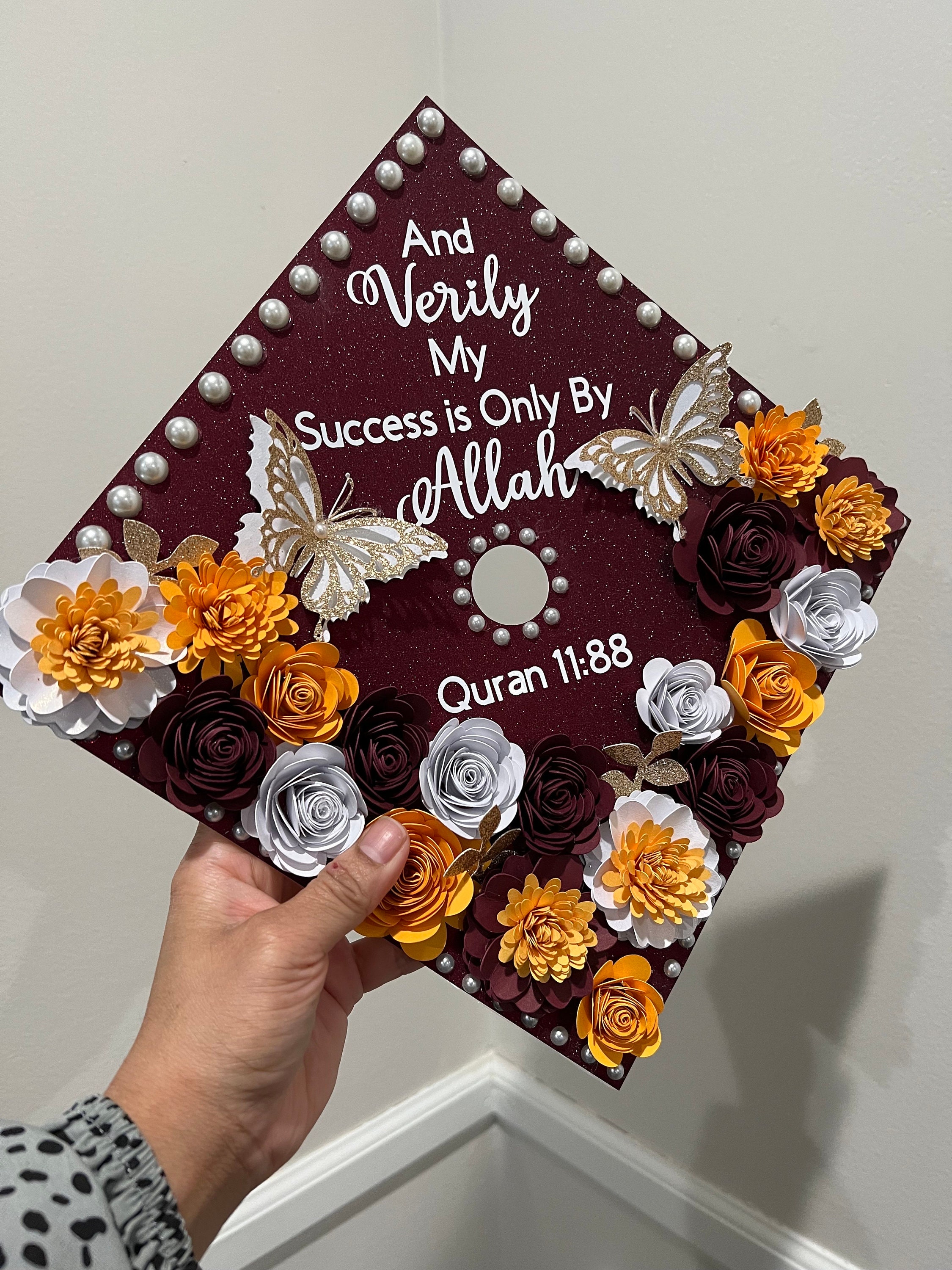 My Success is by Allah Graduation Cap Topper Graduation Cap Paper ...