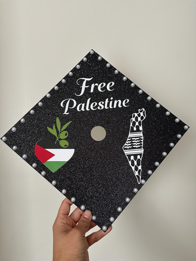 Palestinian Graduation Cap Topper: Floral & Kuffiyah Design - Etsy