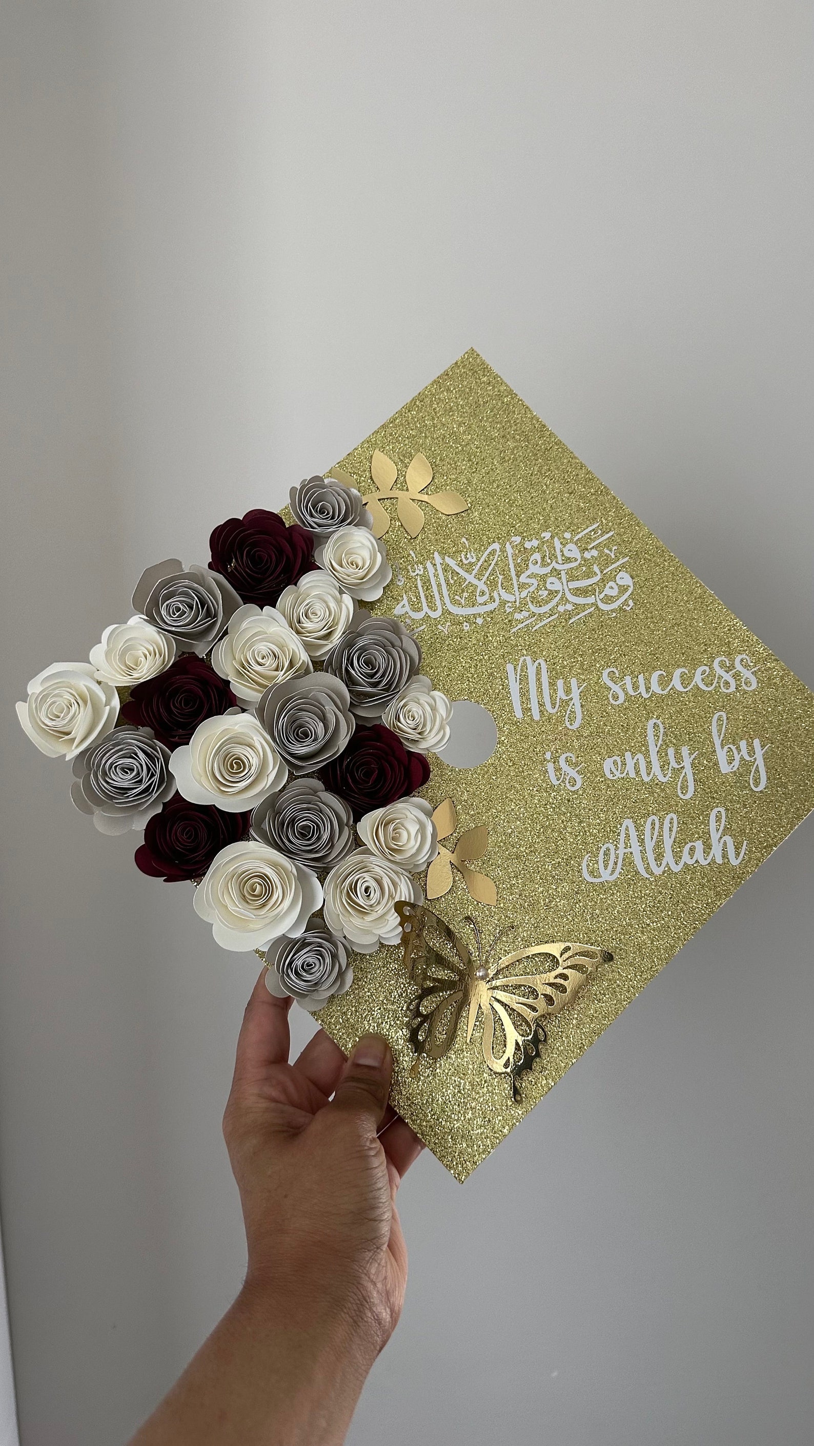 Islamic Graduation Cap Topper: Paper Flowers, Custom Floral Design - Etsy