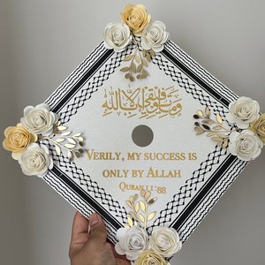 Custom Grad Cap Topper | Palestinian Graduation Cap | Floral & Olive ...