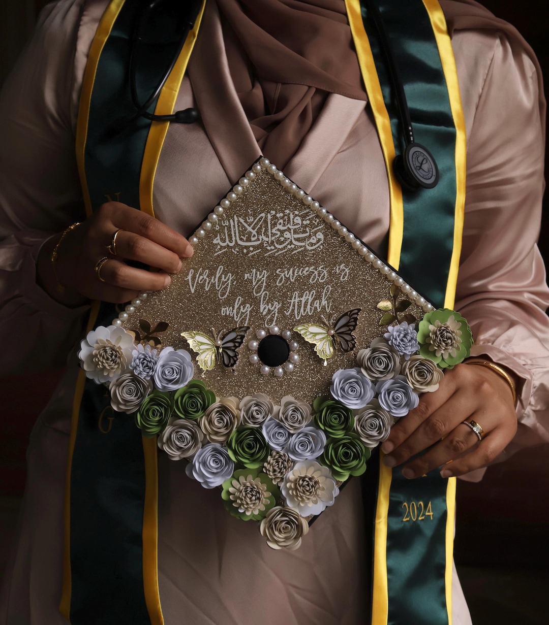 My Success is by Allah Graduation Cap Topper | Graduation | Paper ...
