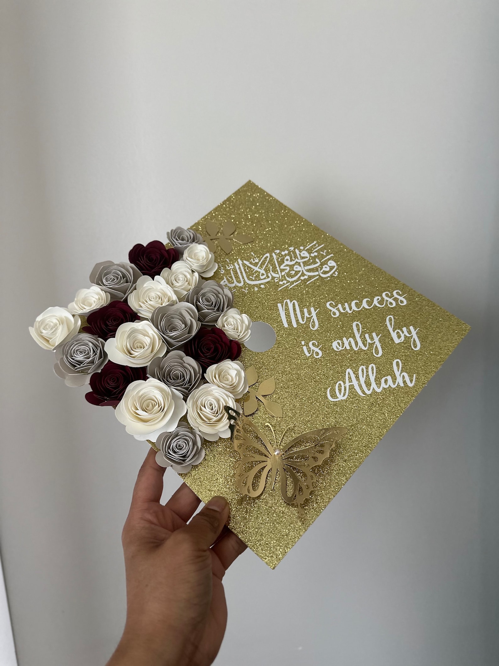 Islamic Graduation Cap Topper: Paper Flowers, Custom Floral Design - Etsy