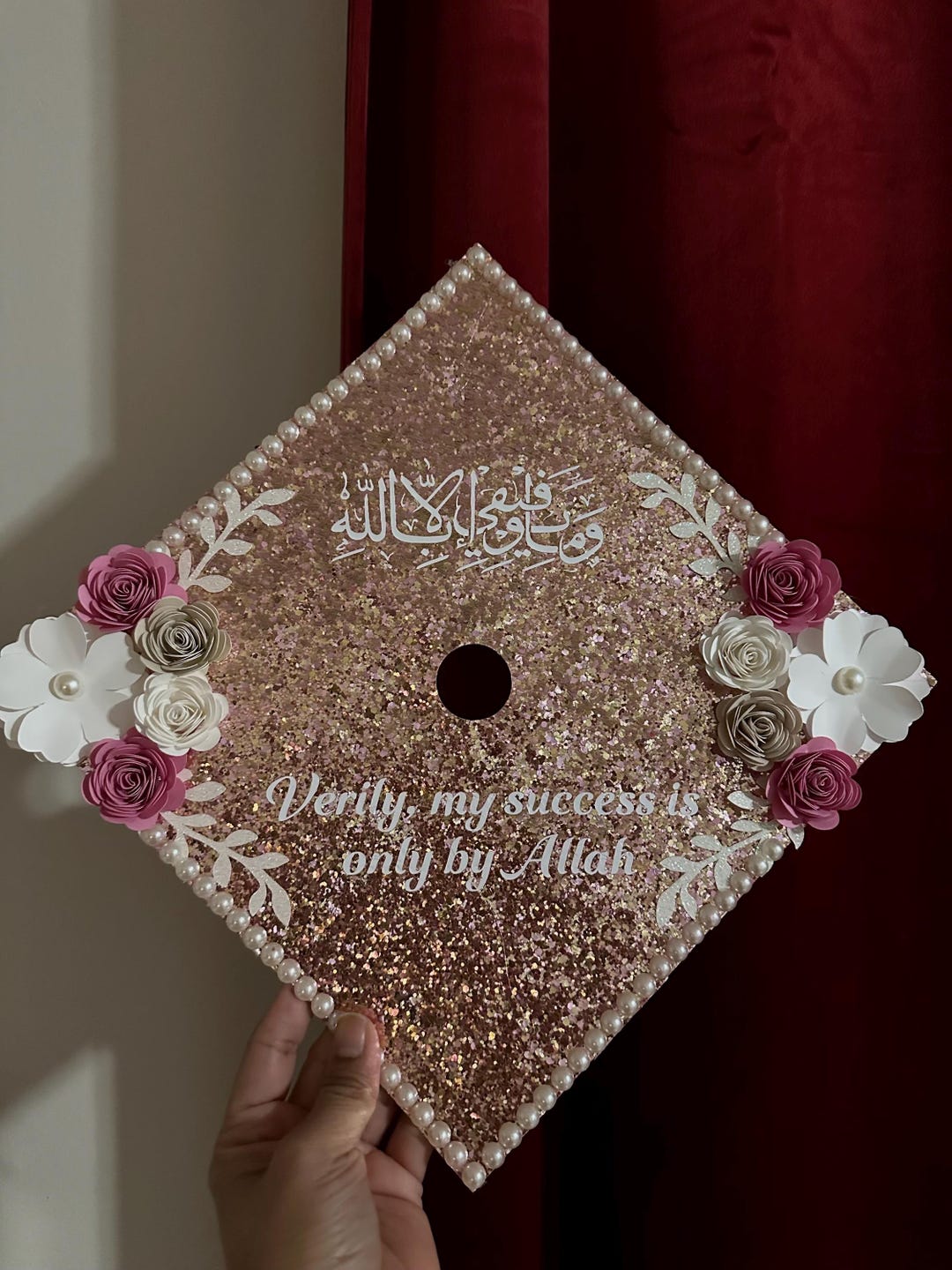 READY TO SHIP Floral Islamic Graduation Cap Topper, Paper Flowers - Etsy