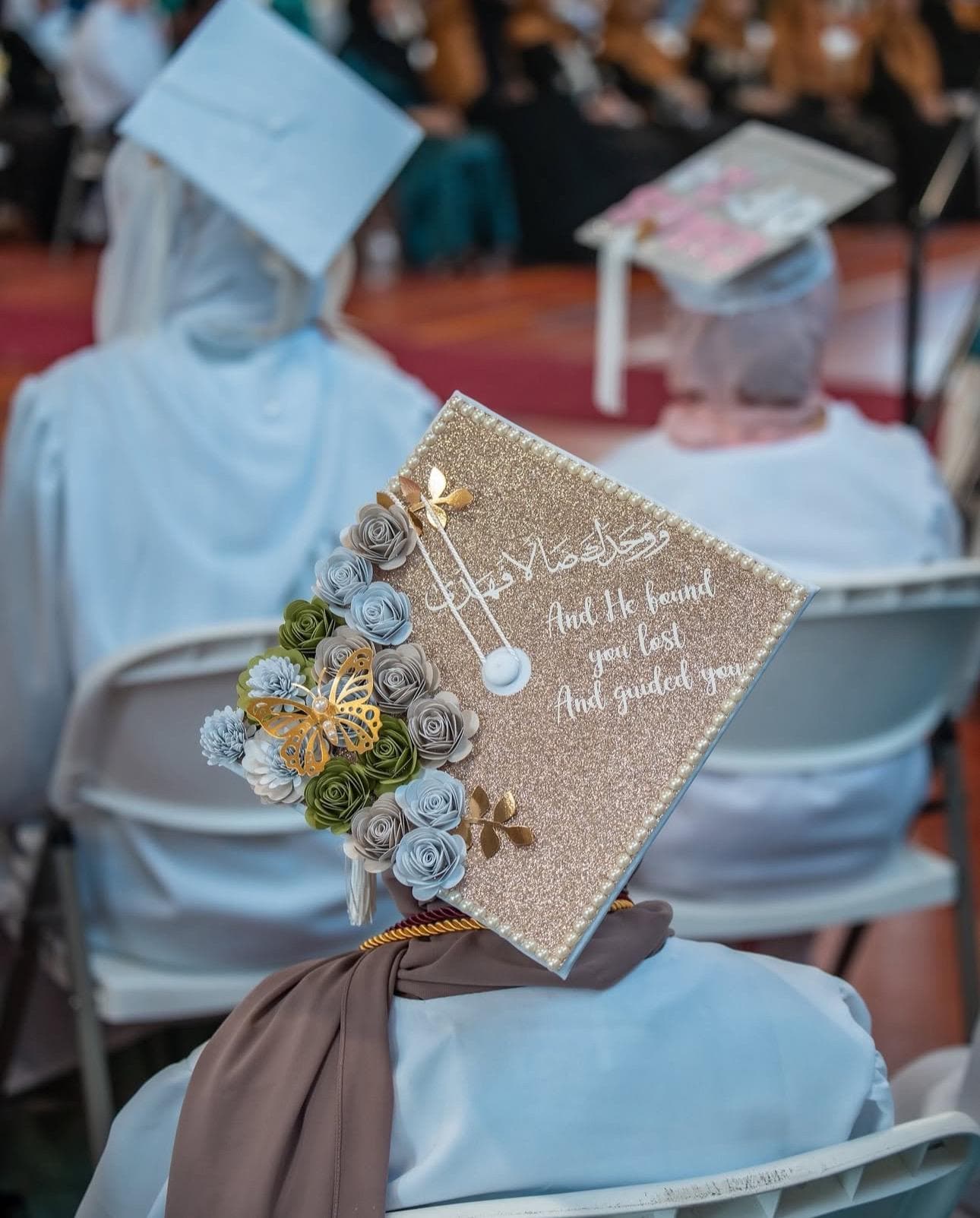 Islamic Graduation Cap Topper: Paper Flowers, Custom Floral Design - Etsy