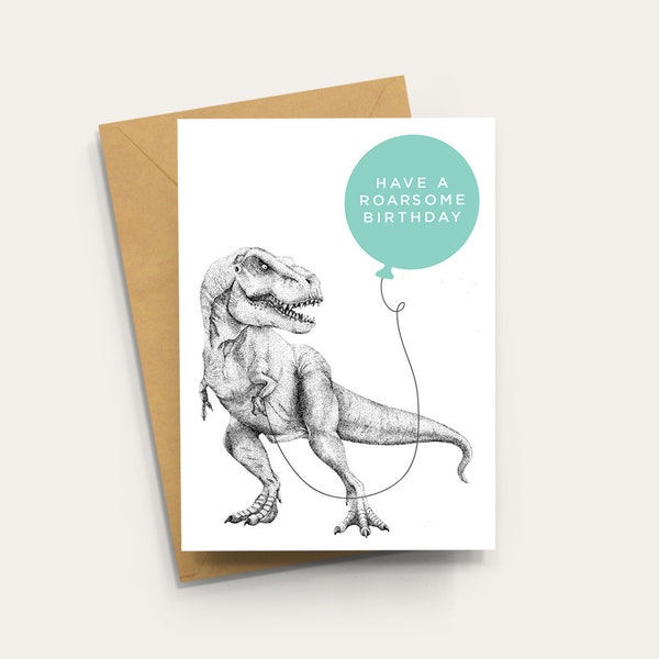 Funny T Rex Birthday Card - Etsy