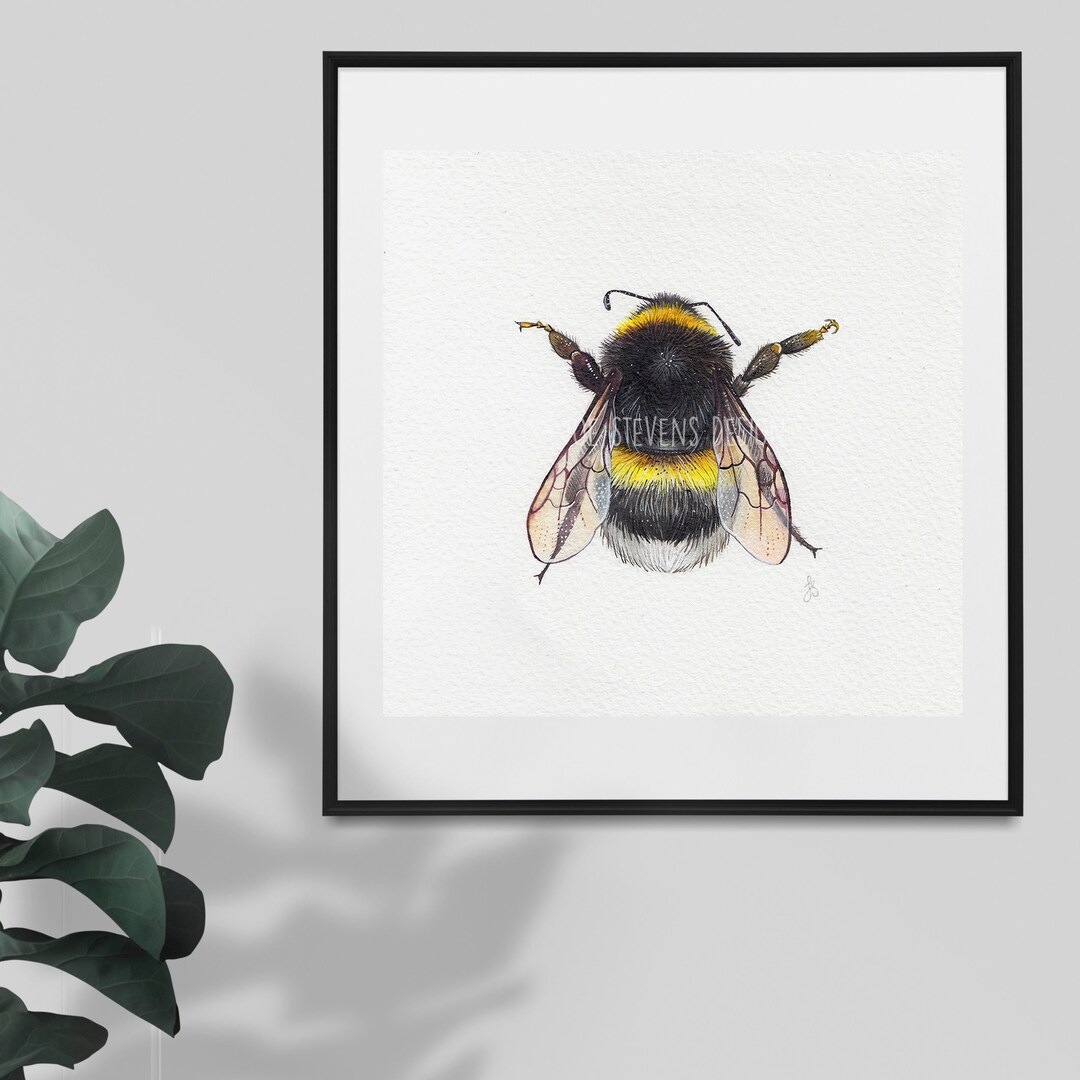 Bumblebee Original Painting - 6x6 Watercolour Painting on Watercolour ...