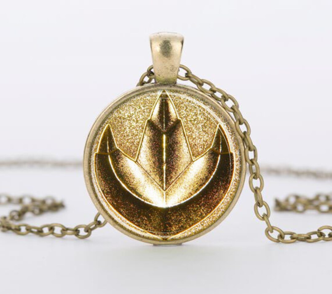 Mighty Morphin Power Rangers White Ranger Pendant Charm Glass Necklace ...