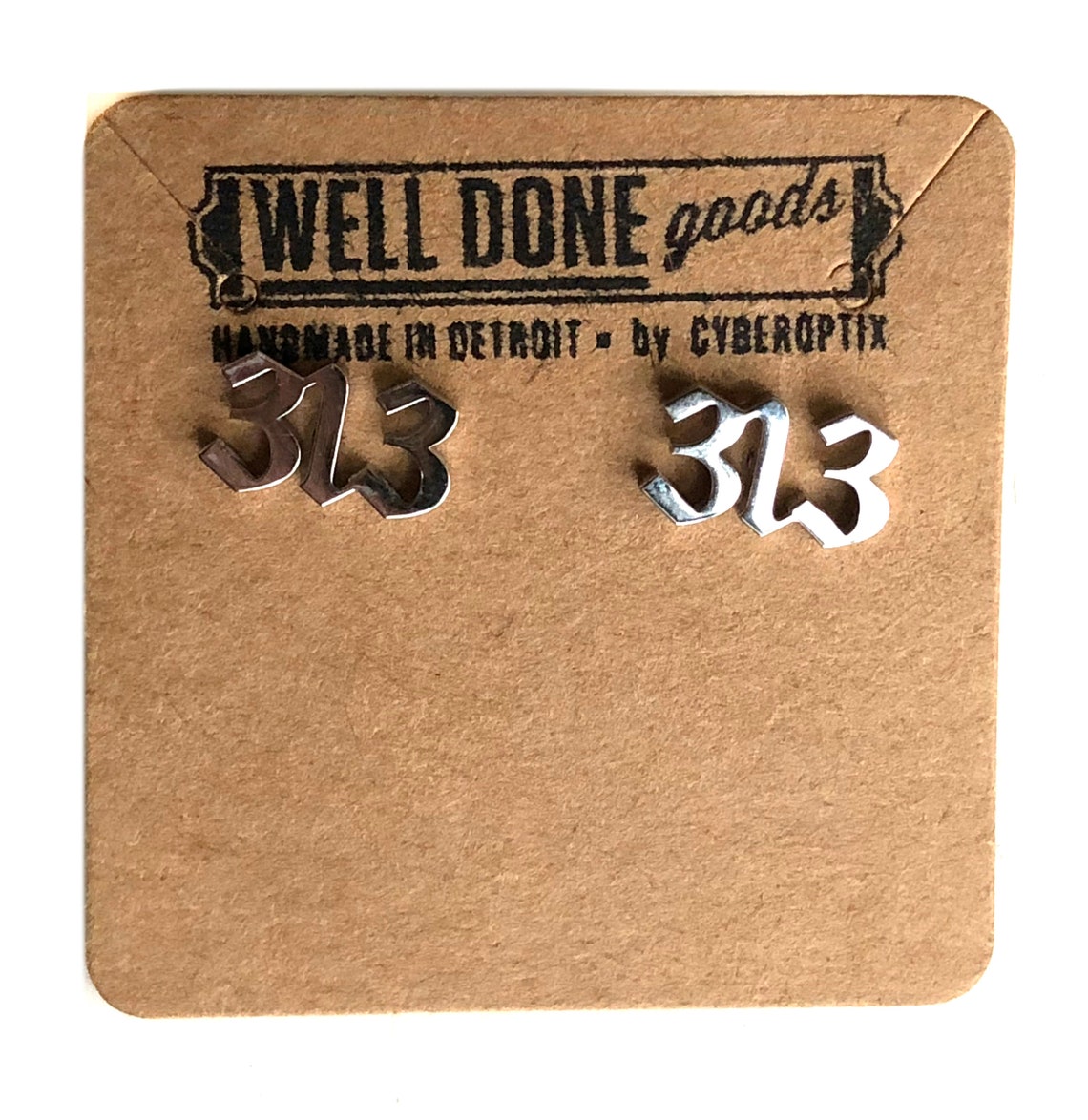 313 Earrings. Detroit Area Code Stud Earrings, Post Style. Old English ...