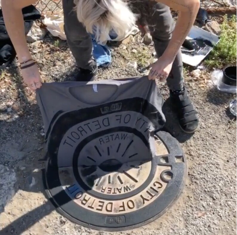 Manhole Cover Print Sweatshirt, Ladies Crop Hoodie. City of Detroit ...