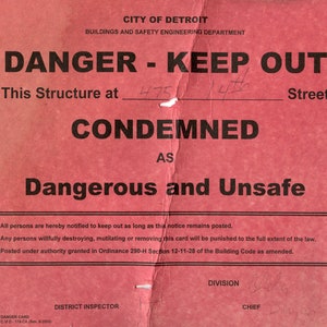 Danger Sign, Keep Out Sign T-shirt. Detroit Graphic Tee. Condemned ...