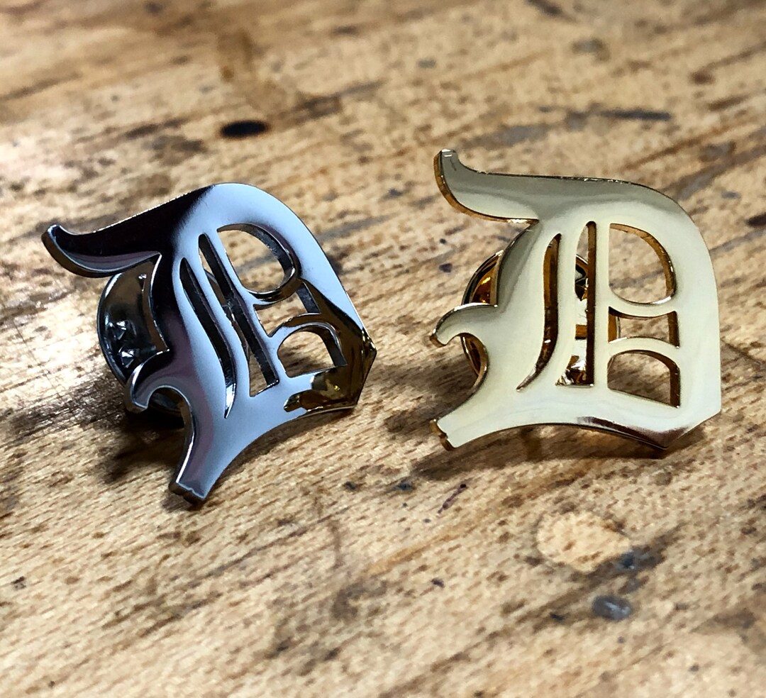 Detroit Lapel Pin. Old English D Tie Tack, Detroit D Lapel Pin. Detroit ...