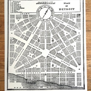 Detroit 1800s Vintage Map Silkscreened Art Poster Print 19" X 25" - Etsy