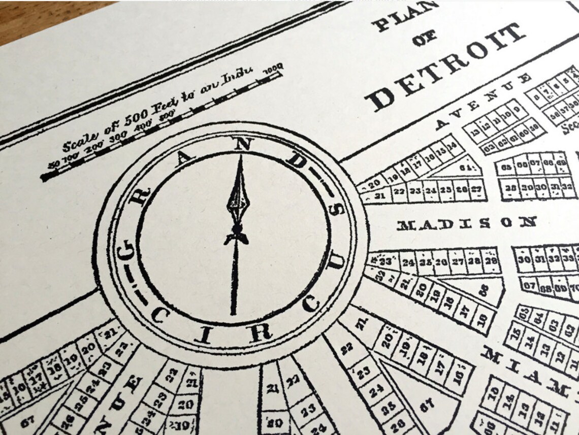 Detroit 1800s Vintage Map Silkscreened Art Poster Print 19" X 25" - Etsy