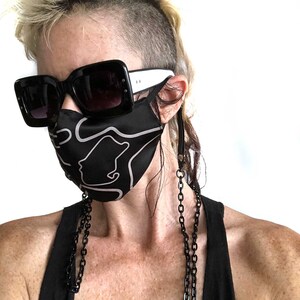 Black Mask Chain Small Link Face Mask Leash. Face Mask Chain | Etsy