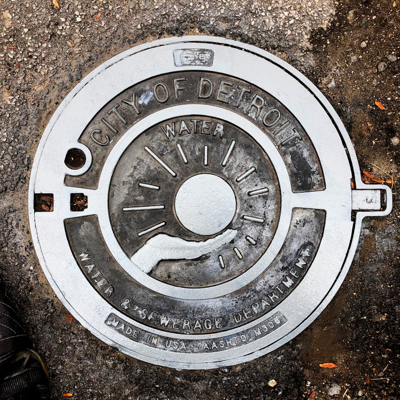 Manhole Cover Print Sweatshirt, Ladies Crop Hoodie. City of Detroit ...