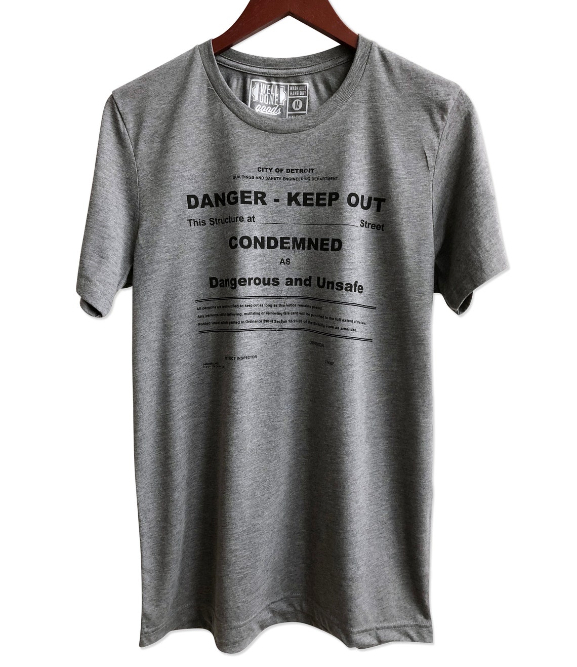 Danger Sign Keep Out Sign T-shirt. Detroit Graphic Tee. - Etsy