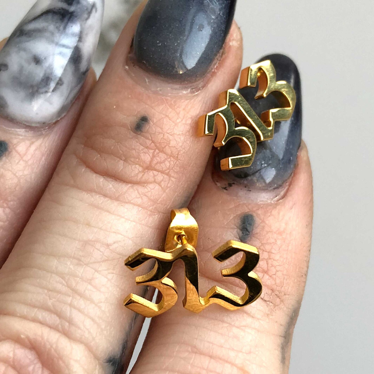 313 Earrings. Detroit Area Code Stud Earrings, Post Style. Old English ...