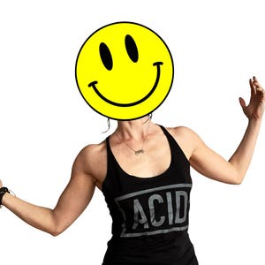 ACID Tank Top. Acid House, Black Racerback Women's Graphic Tank Top ...