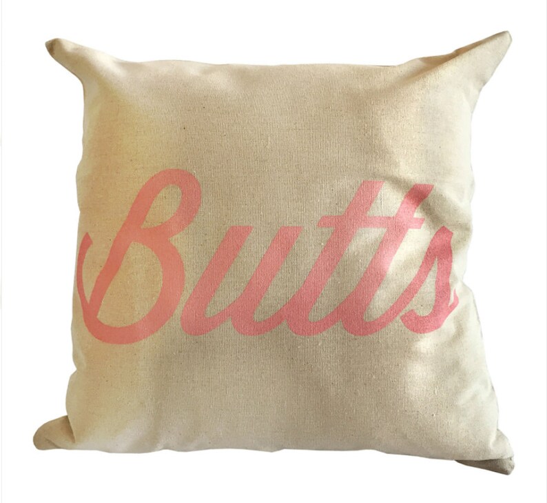 Butts Pillow. Butts Script Print Cotton Twill Throw Pillow - Etsy