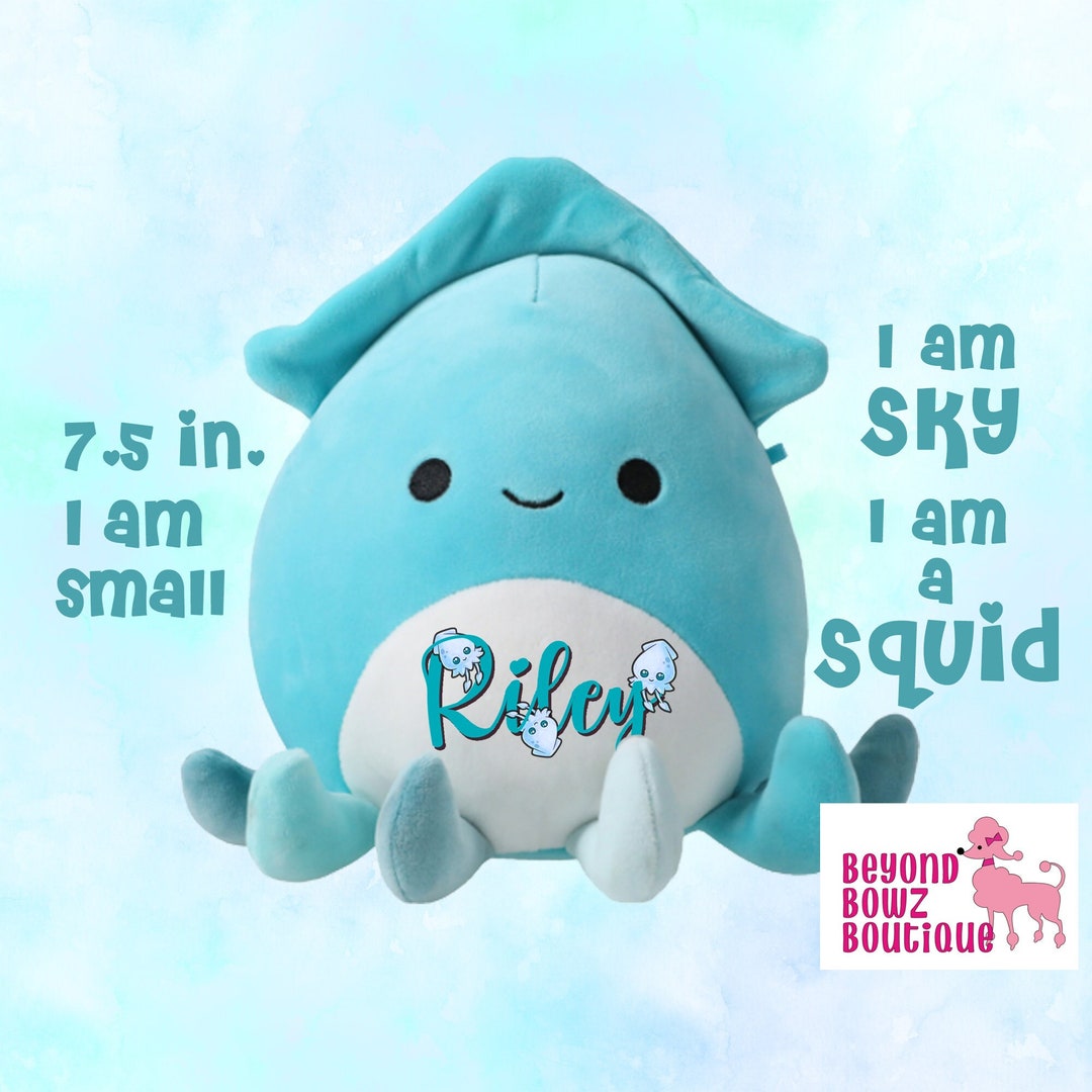 Customized Squishmallows Squid 7.5 Inch, Personalized Squid Plushie ...