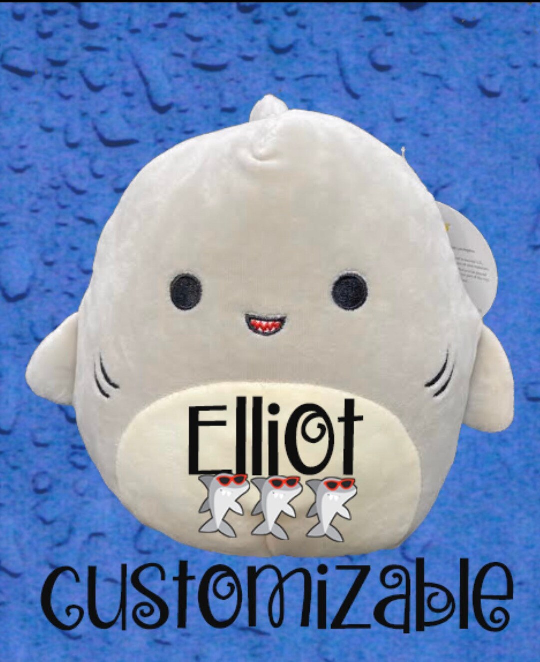 Custom Shark Squishmallow Toy, Personalized Plushie Gift (7 Inch) - Etsy