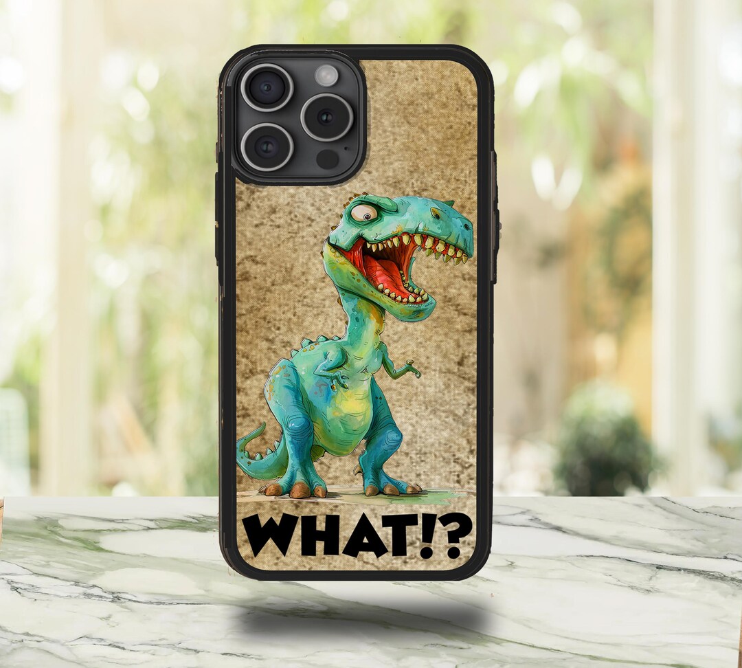 Dinosaur T-rex Tough iPhone Case. Iphones 8 -16, Funny Dino Design ...