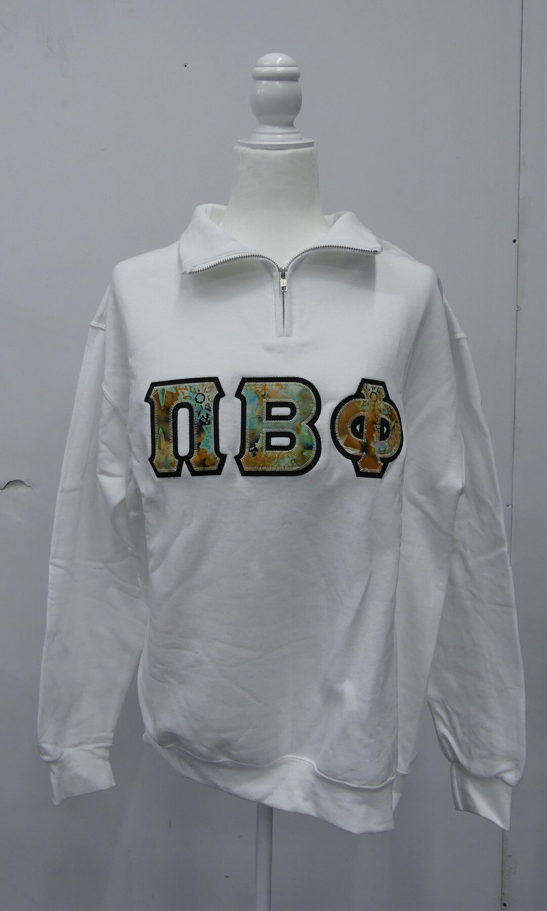Pi Beta Phi White 14 Zip Sorority Letter Sweatshirt Etsy