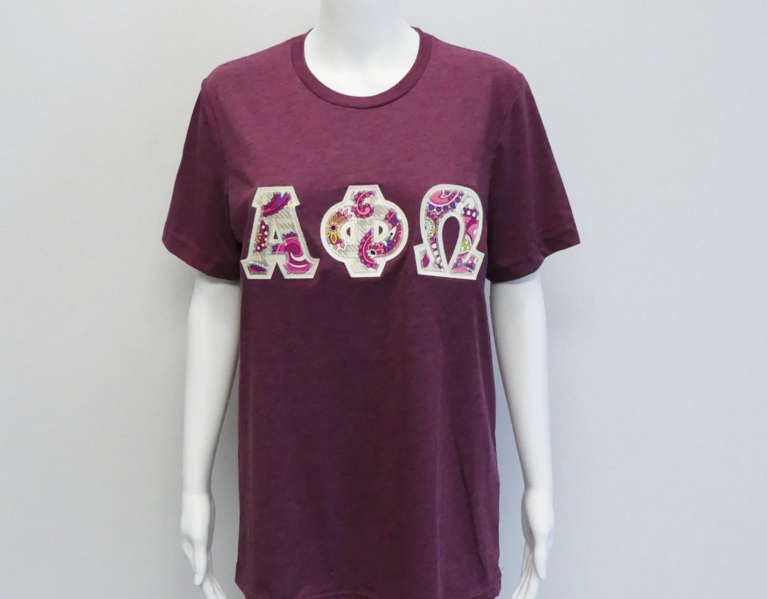 Alpha Phi Omega Maroon Triblend Sorority Letter Tee - Etsy